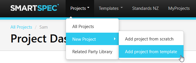 How to create new Project Templates – Smartspec